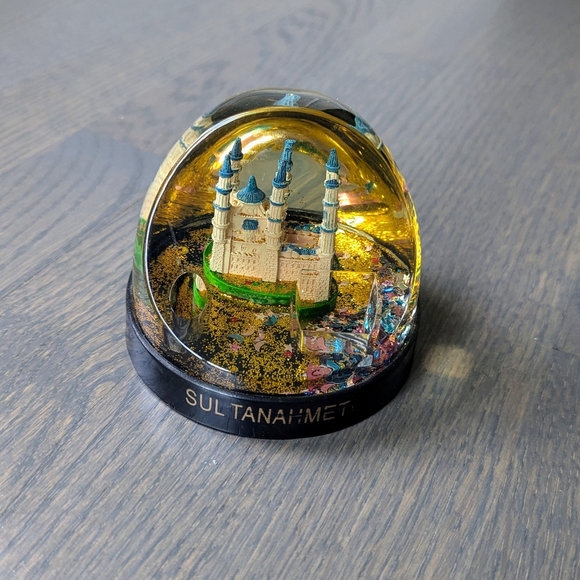 Office | Paperweight Pen Holder Glitter Globe Blue Mosque | Poshmark